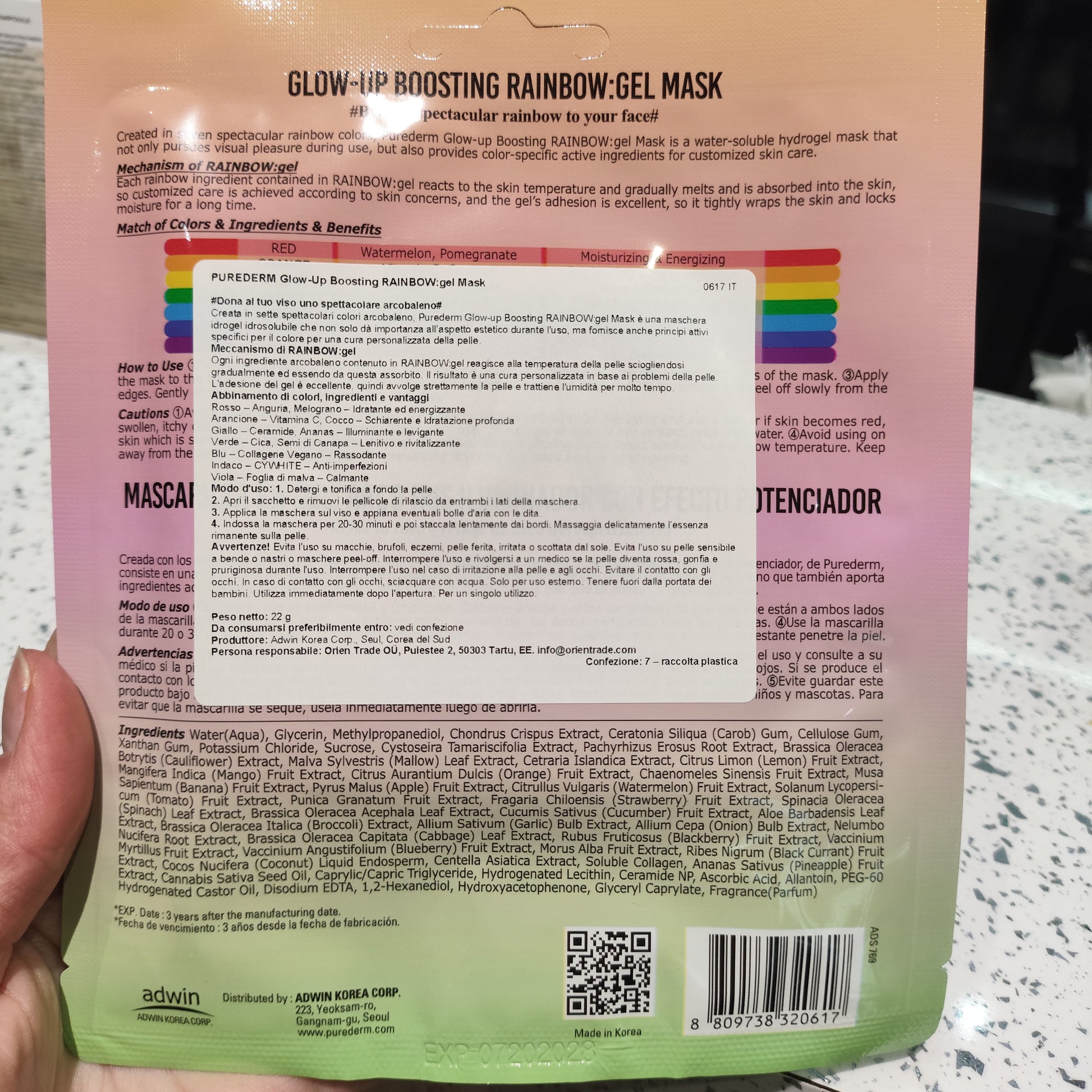 Purederm - Maschera gel Viso 'Rainbow' 22g – DODO Asian Food & Skincare